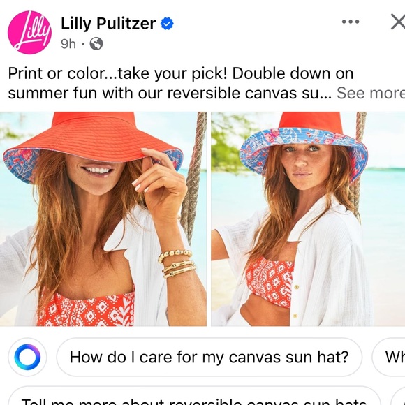 Lilly Pulitzer | Accessories | Nip Lilly Pulitzer Gwp Reversible Bucket Sunhat In Bahamian ...